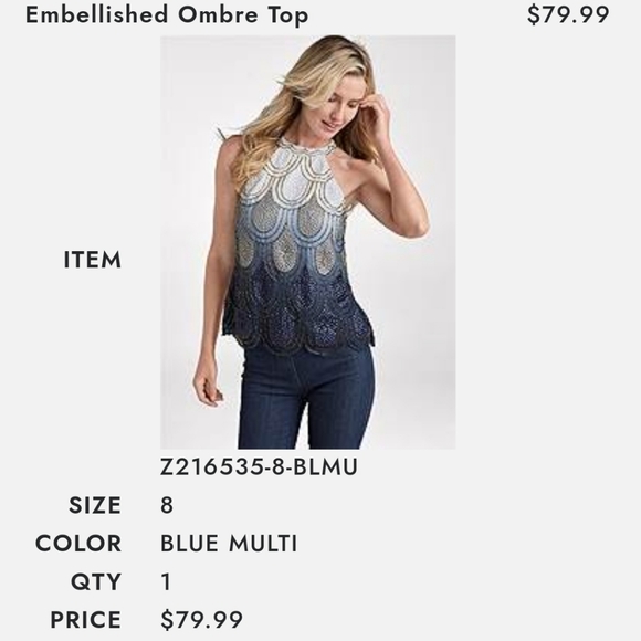 VENUS | Tops | Venus Embellished Ombre Top | Poshmark